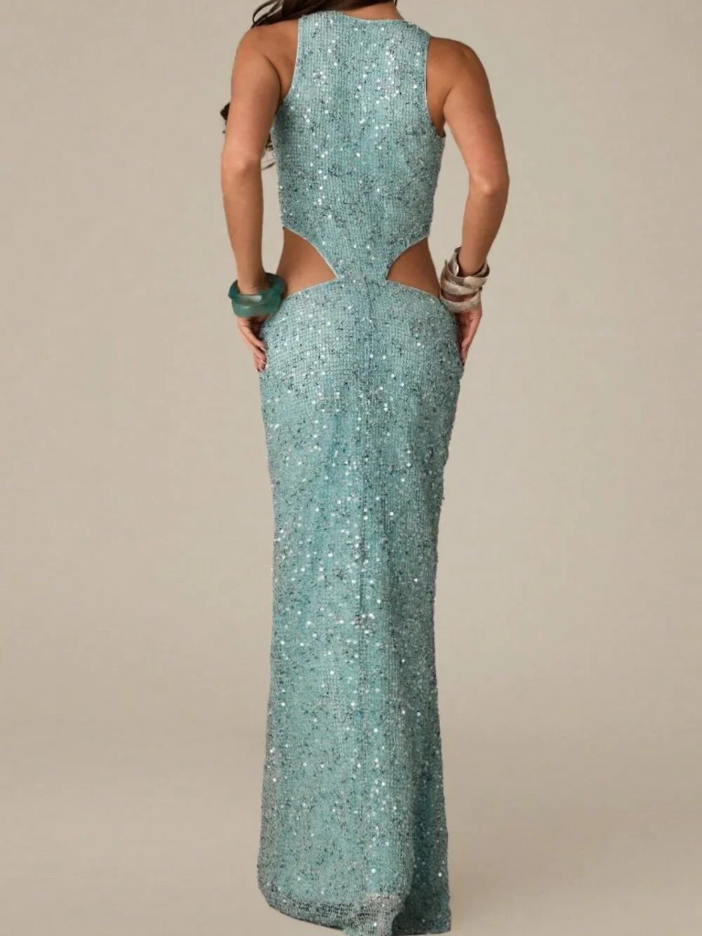 Dresses | Green Party Womens Summer Mesh Sequin Detail Dress | Poshmark